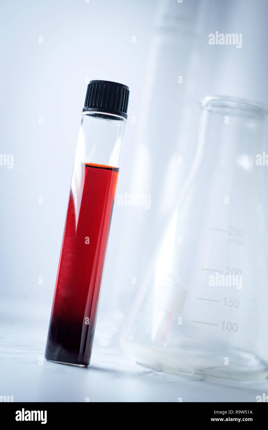 Medical test tube with blood sample for laboratory medical testing ...