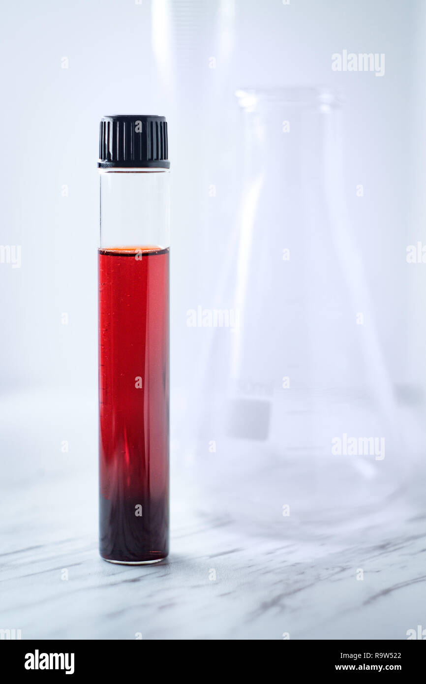 Medical test tube with blood sample for laboratory medical testing ...