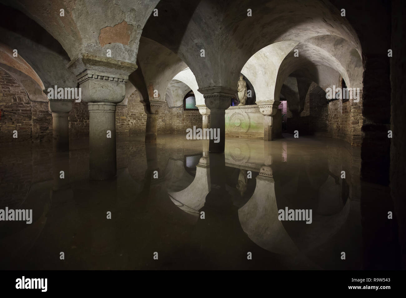 Flooded crypt of the Church of San Zaccaria (Chiesa di San Zaccaria) in ...