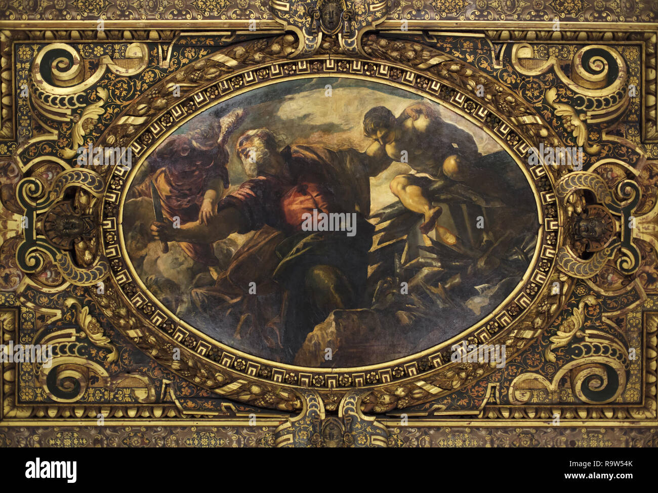 Painting 'Sacrifice of Isaac' by Venetian Renaissance painter Jacopo ...