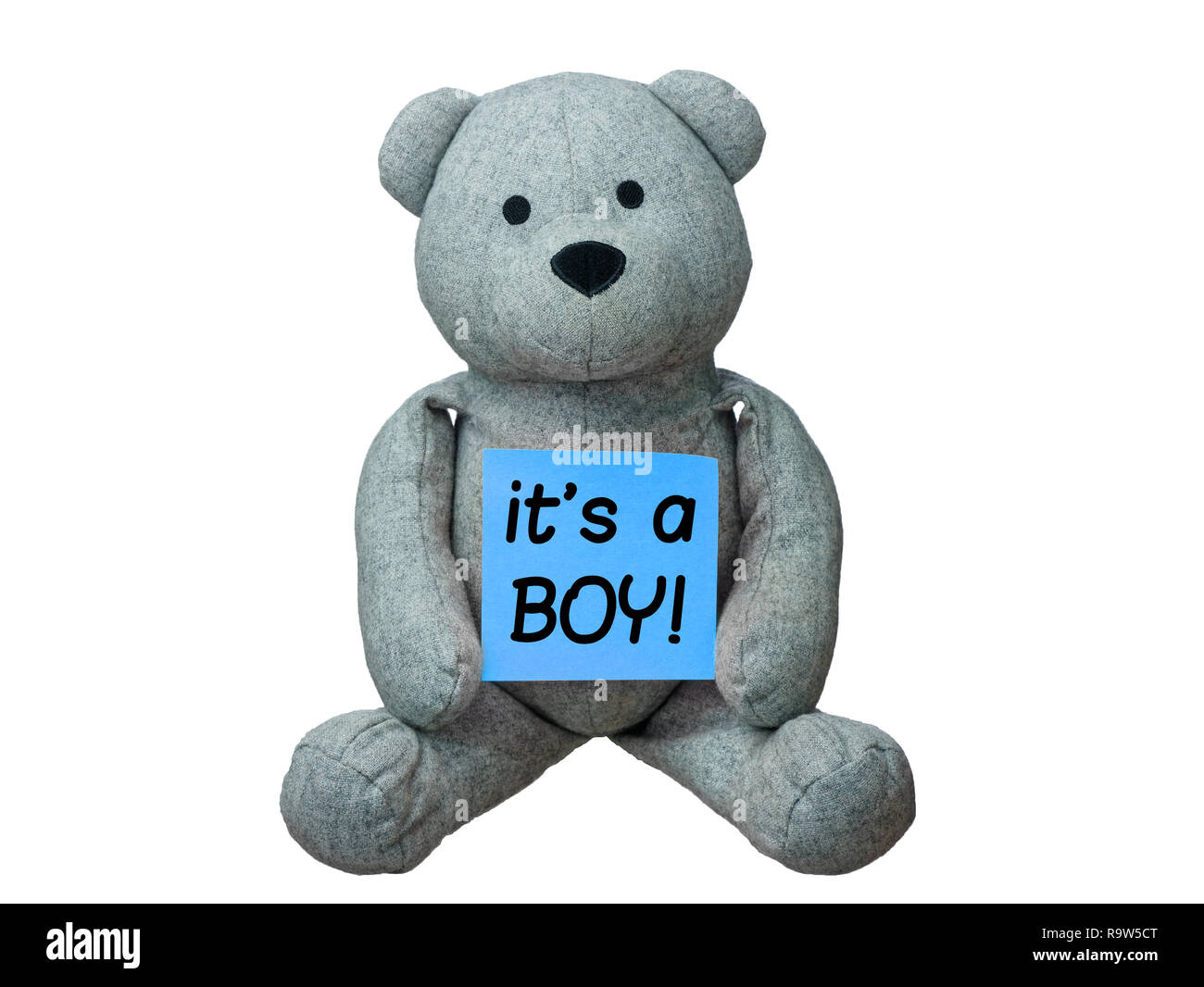 Teddy bear it is a boy announcement isolated Stock Photo - Alamy