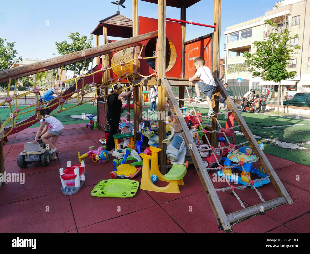 Rome, Italy - June 2017: Children playing at playground Stock Photo - Alamy