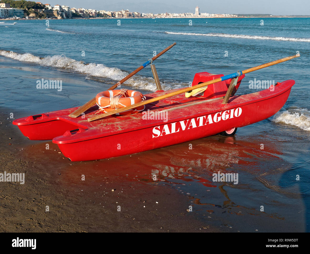 Twin Hulled Rowboat Sea Rescue Offshore Stock Photo - Alamy