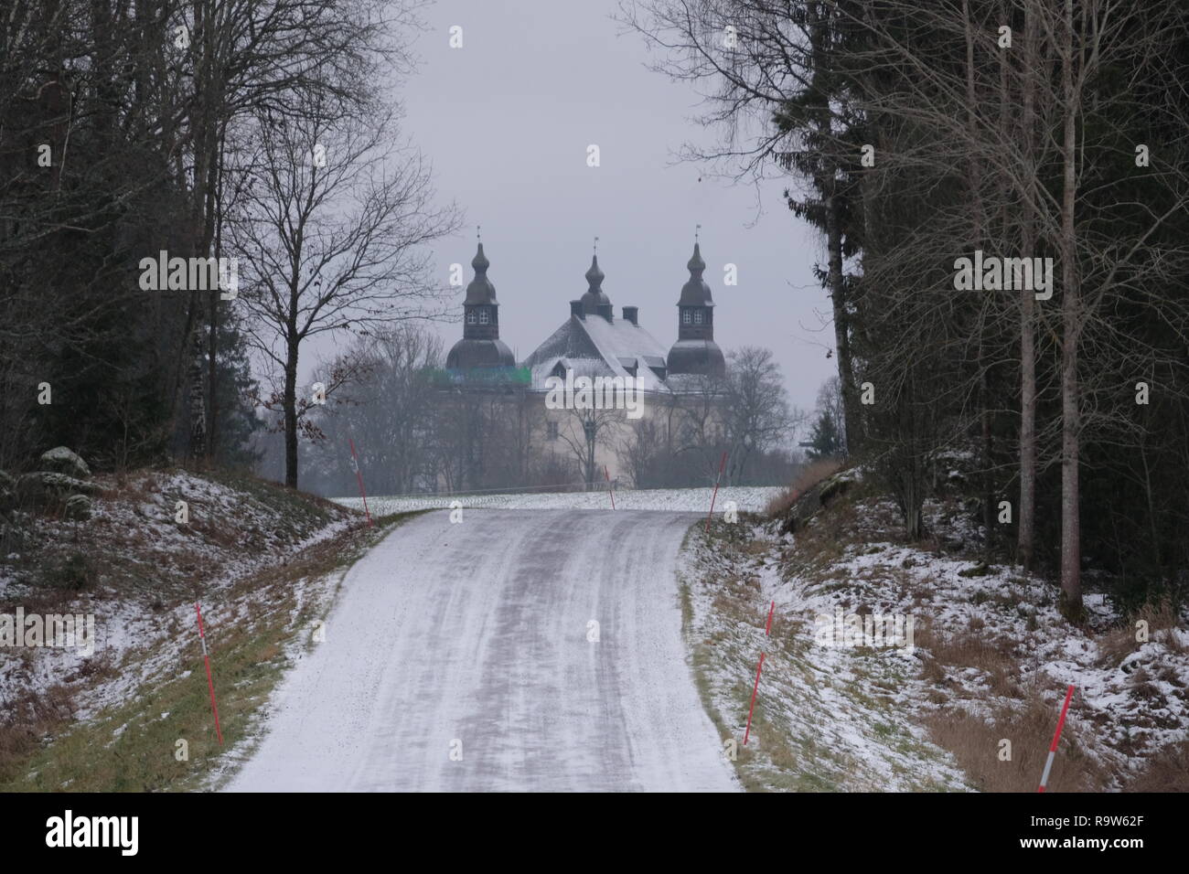 Linkoping, Ostergotland, Sweden, 21 December 2018, View of the Ekenas ...