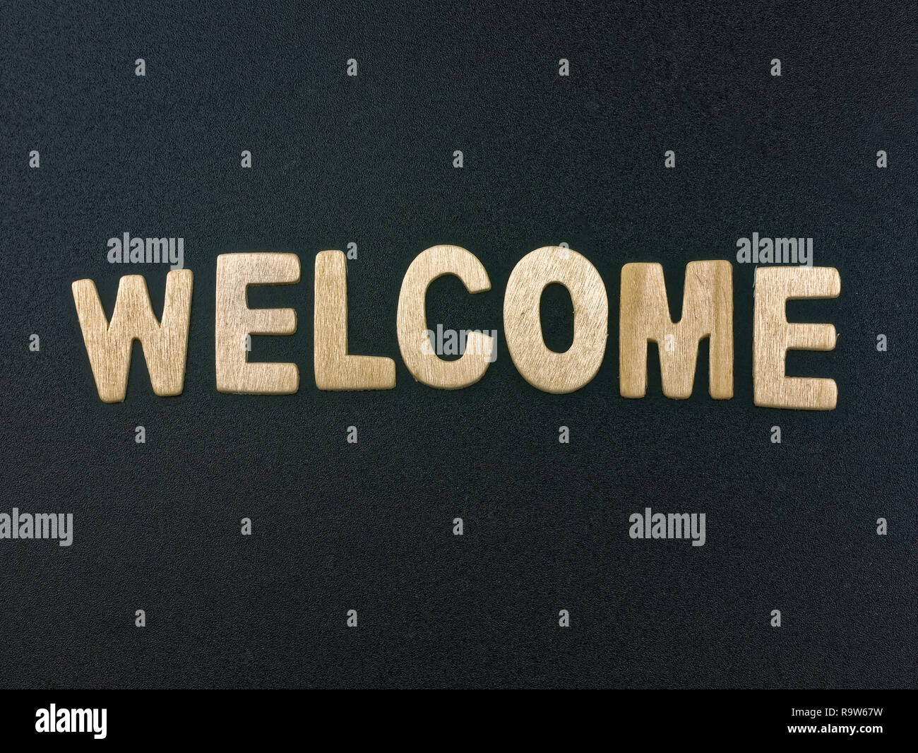 Welcome word wooden letters Stock Photo - Alamy