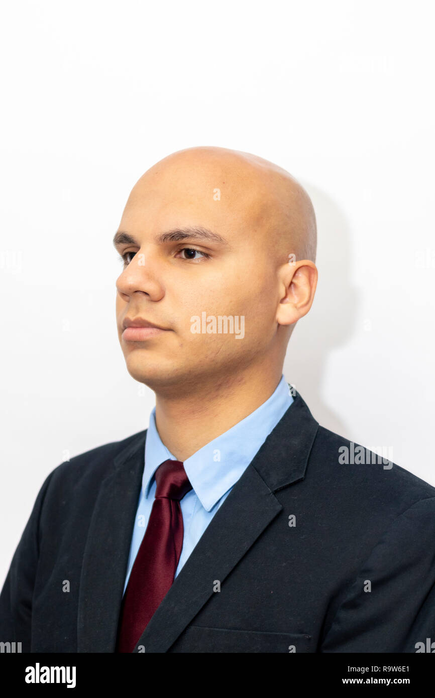 Bald man in suit and tie Stock Photo - Alamy