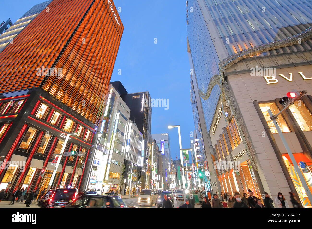 People visit Ginza shopping street in Ginza Tokyo Japan Stock Photo - Alamy