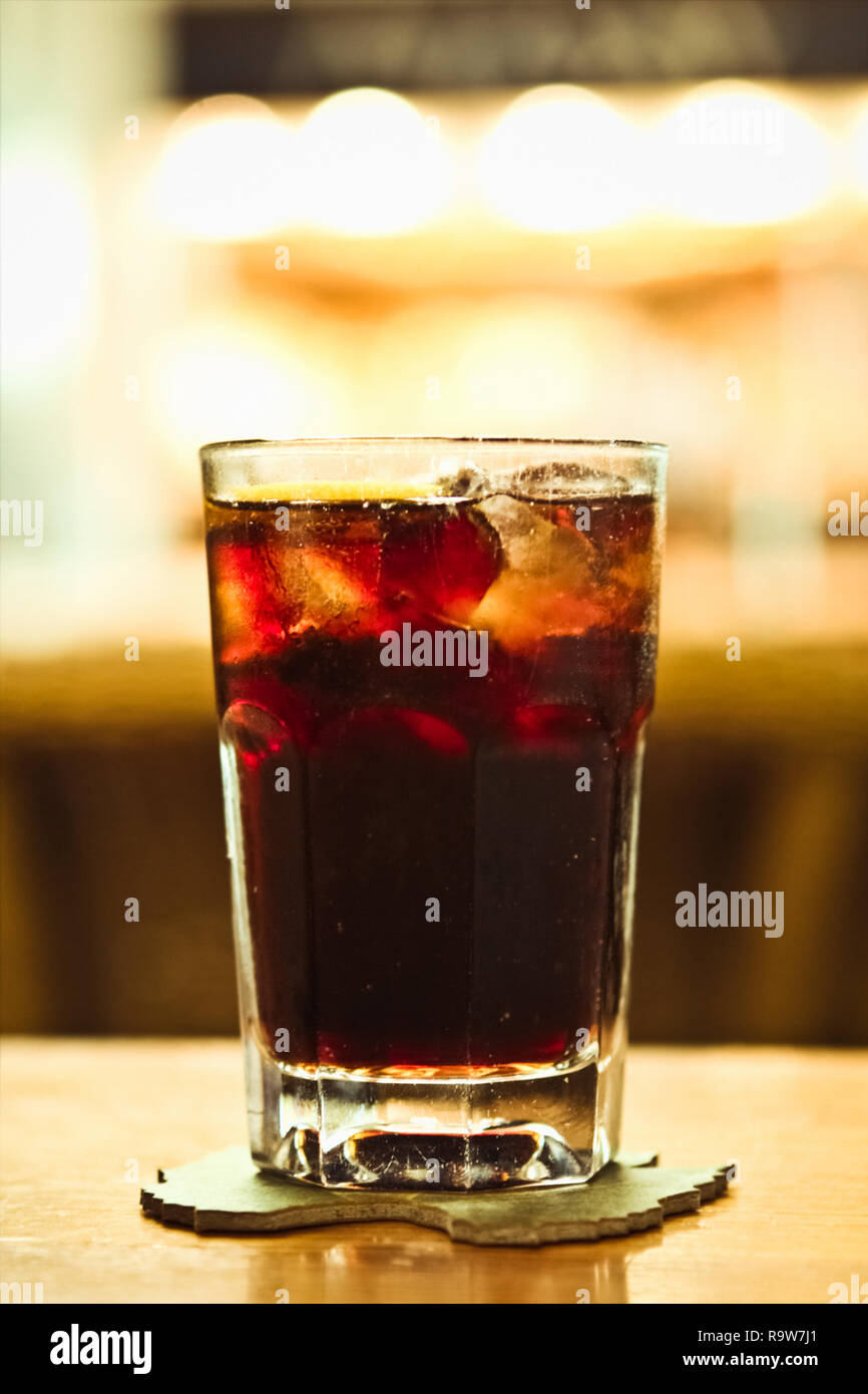 drinks, cocktails and celebration styled concept - soft drink in the ...