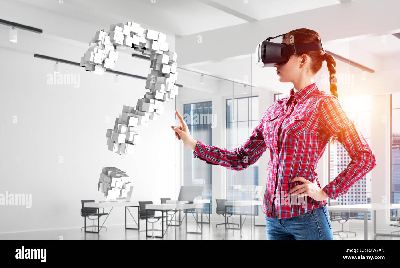 Helmet woman question mark hi-res stock photography and images - Alamy