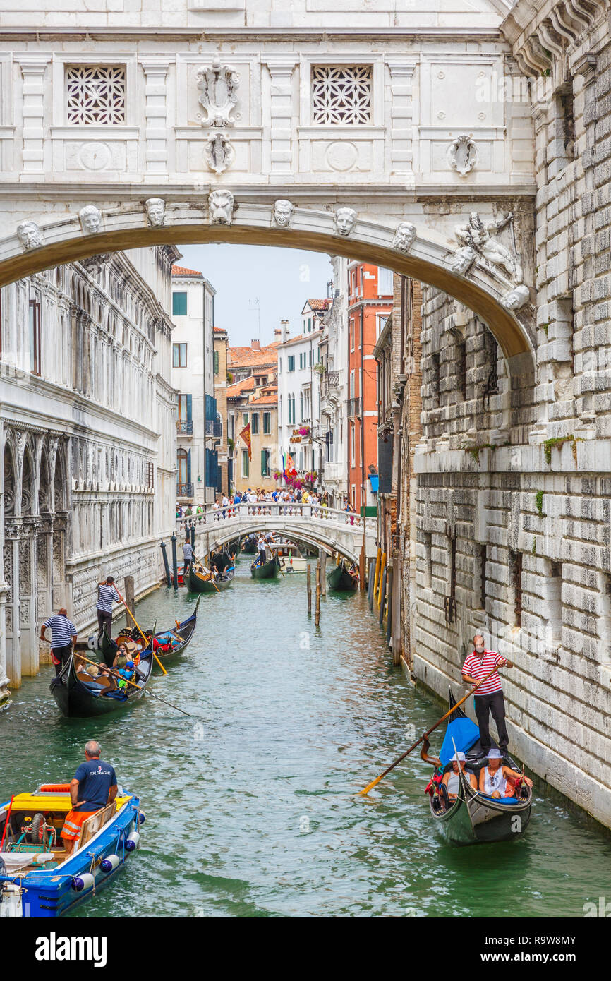 Gondolas and bridge Stock Photo - Alamy