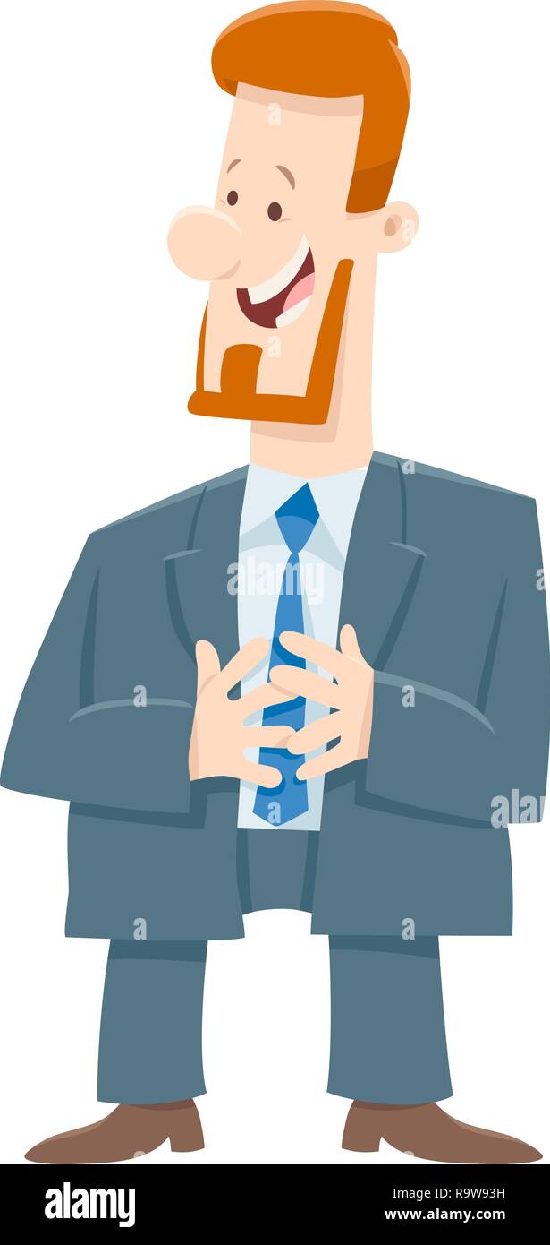 Cartoon Illustration of Boss or Businessman Comic Character Stock ...