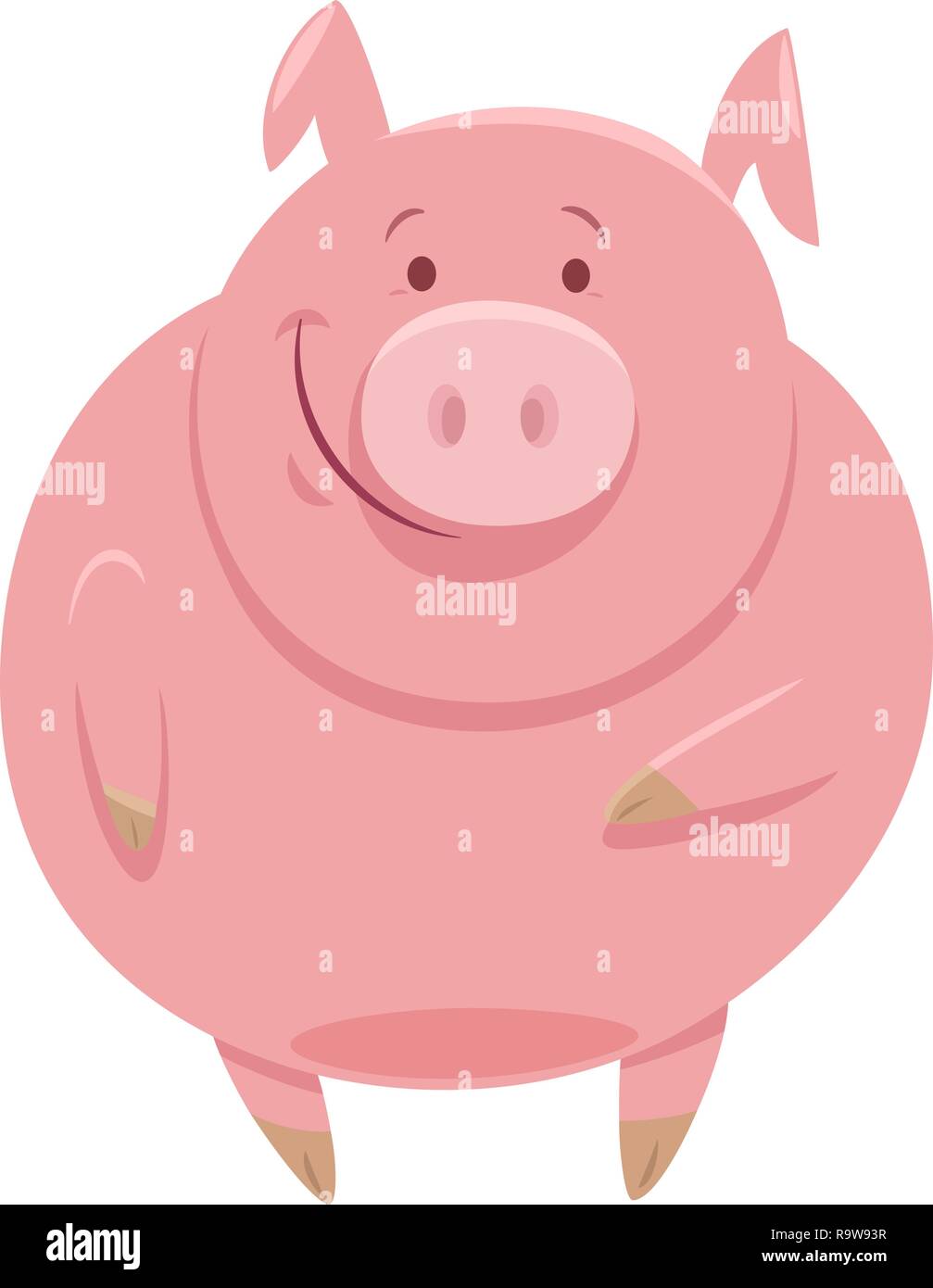 Cartoon Illustration of Funny Pig Farm Animal Character Stock Vector ...