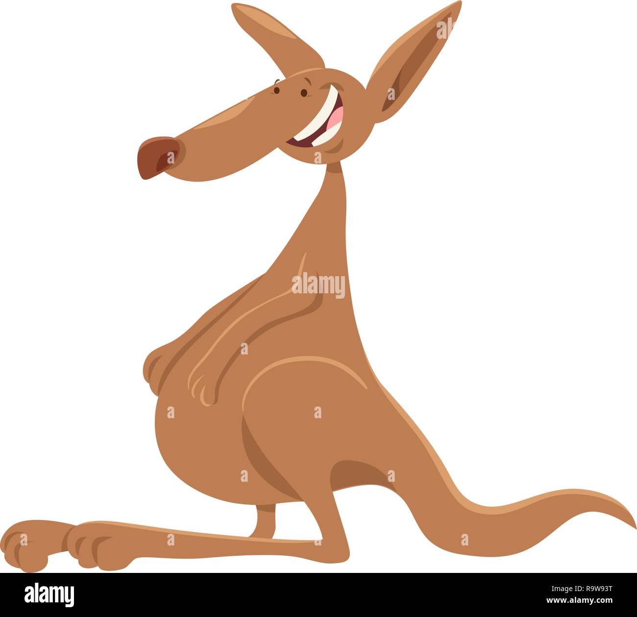 Cartoon Illustration of Happy Kangaroo Wild Animal Character Stock ...