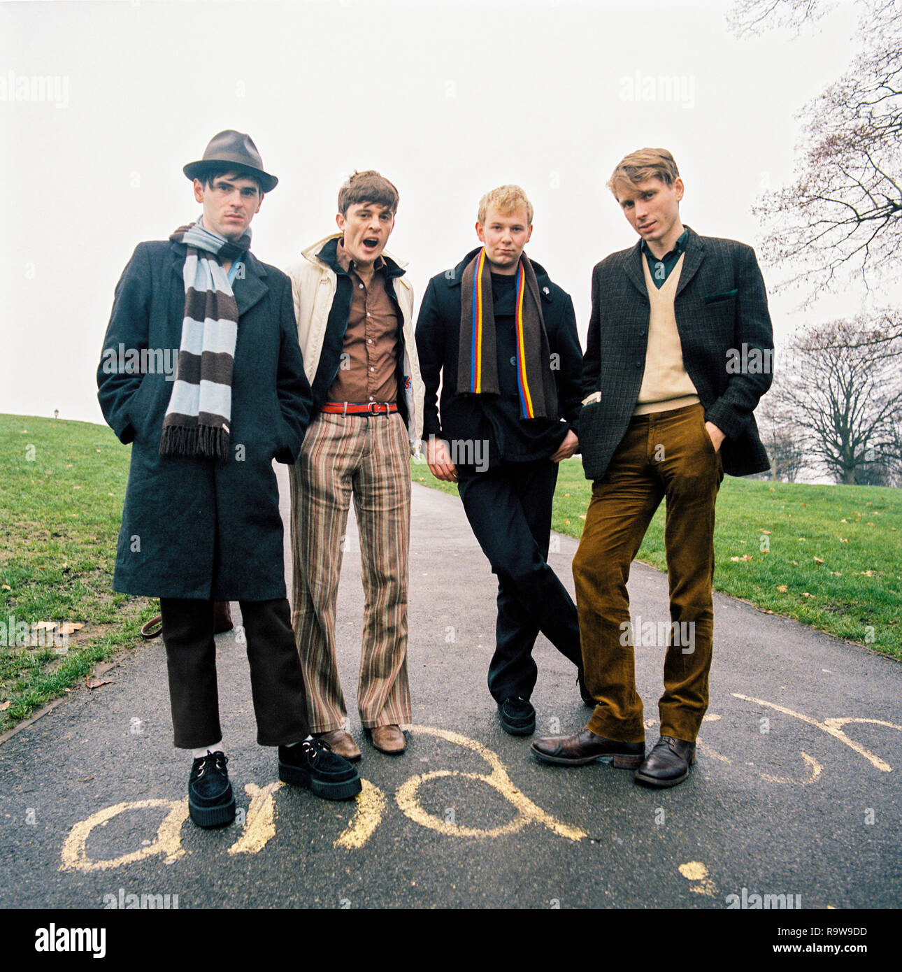 British pop band Franz Ferdinand photographed on Primrose Hill in 2003 ...