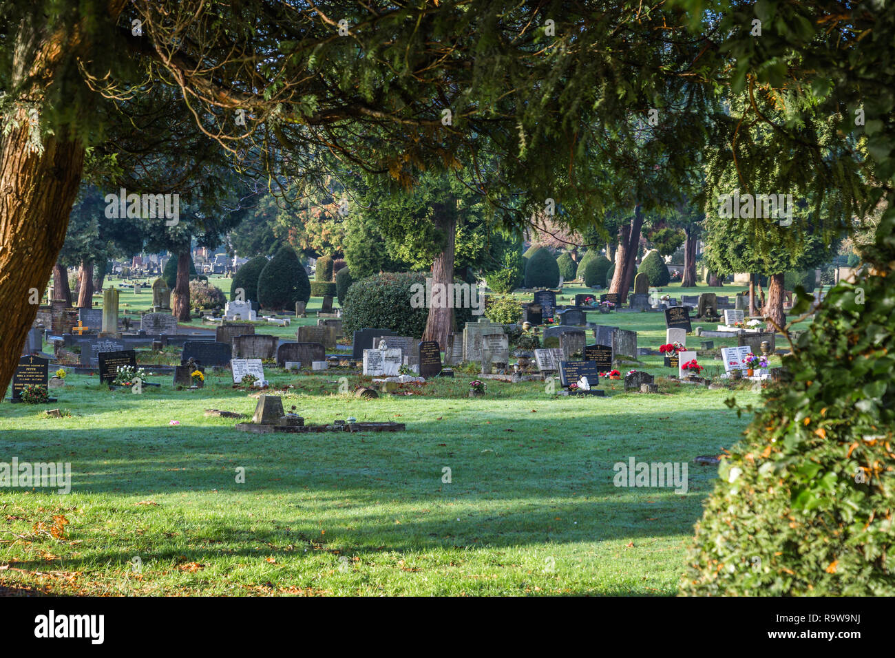 A graveyard in a small town in England Stock Photo - Alamy