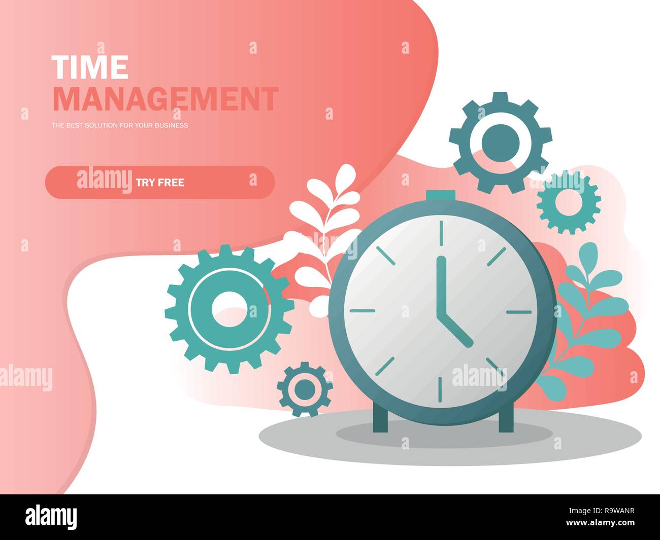 Time management planning and control concept composition poster vector ...