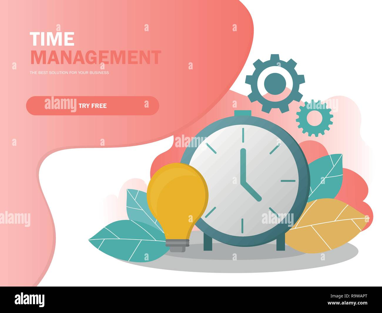 Time management planning and control concept composition poster vector ...