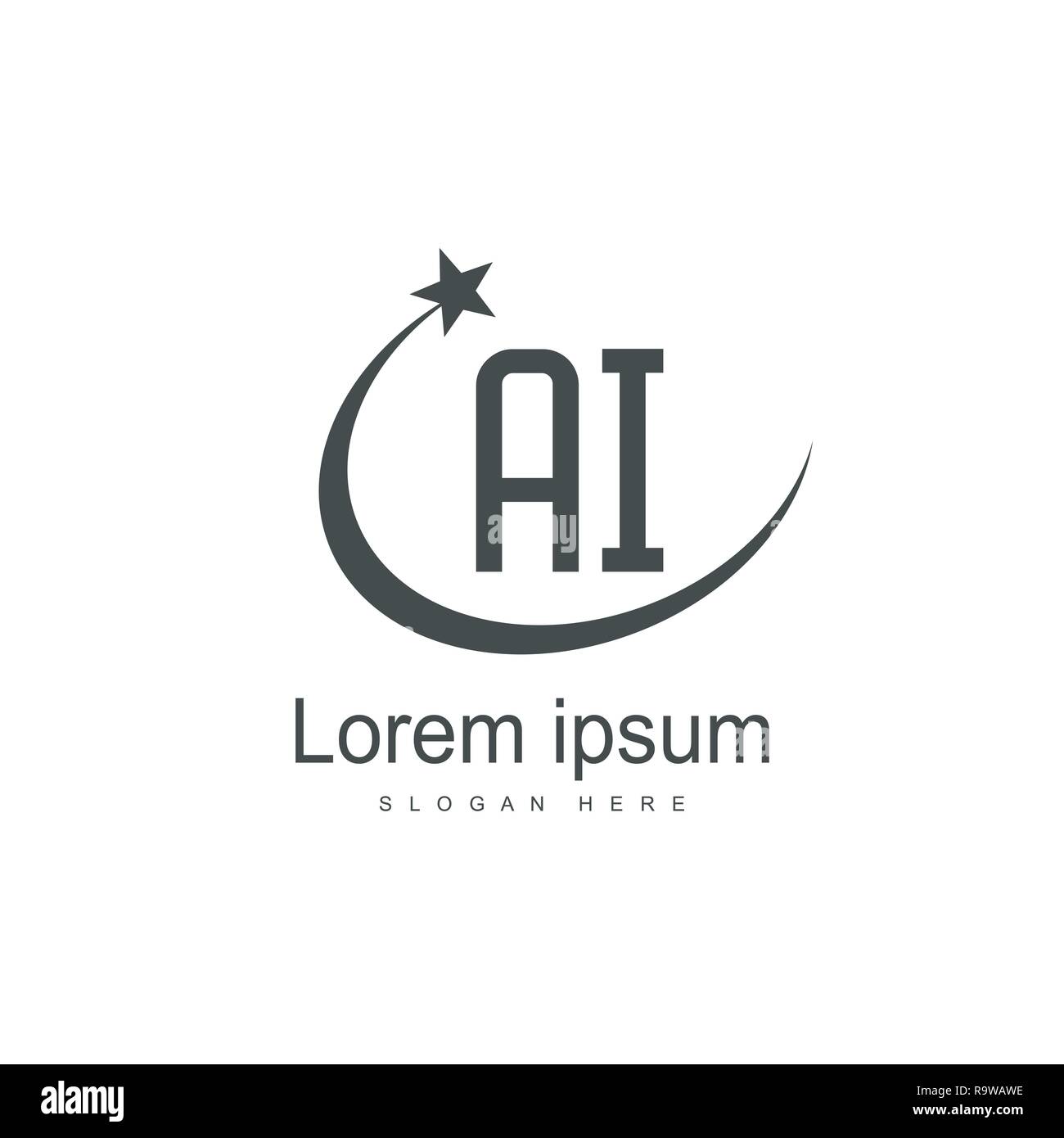 Initial Letter AI Logo Template Vector Design Stock Vector Image & Art ...