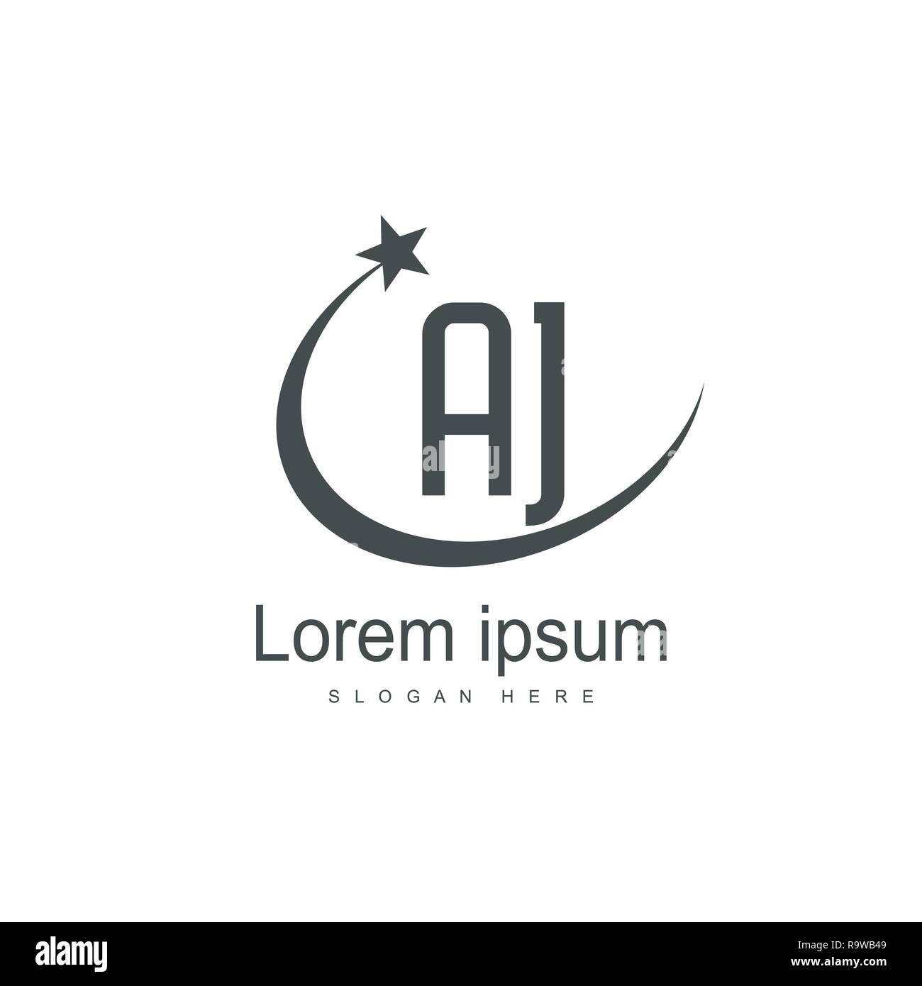 Initial Letter AJ Logo Template Vector Design Stock Vector Image & Art ...