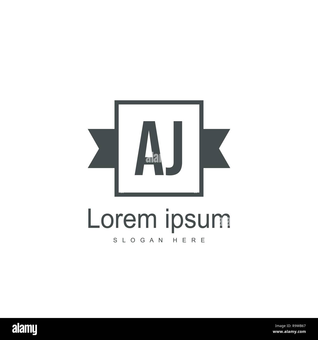 Initial Letter AJ Logo Template Vector Design Stock Vector Image & Art ...