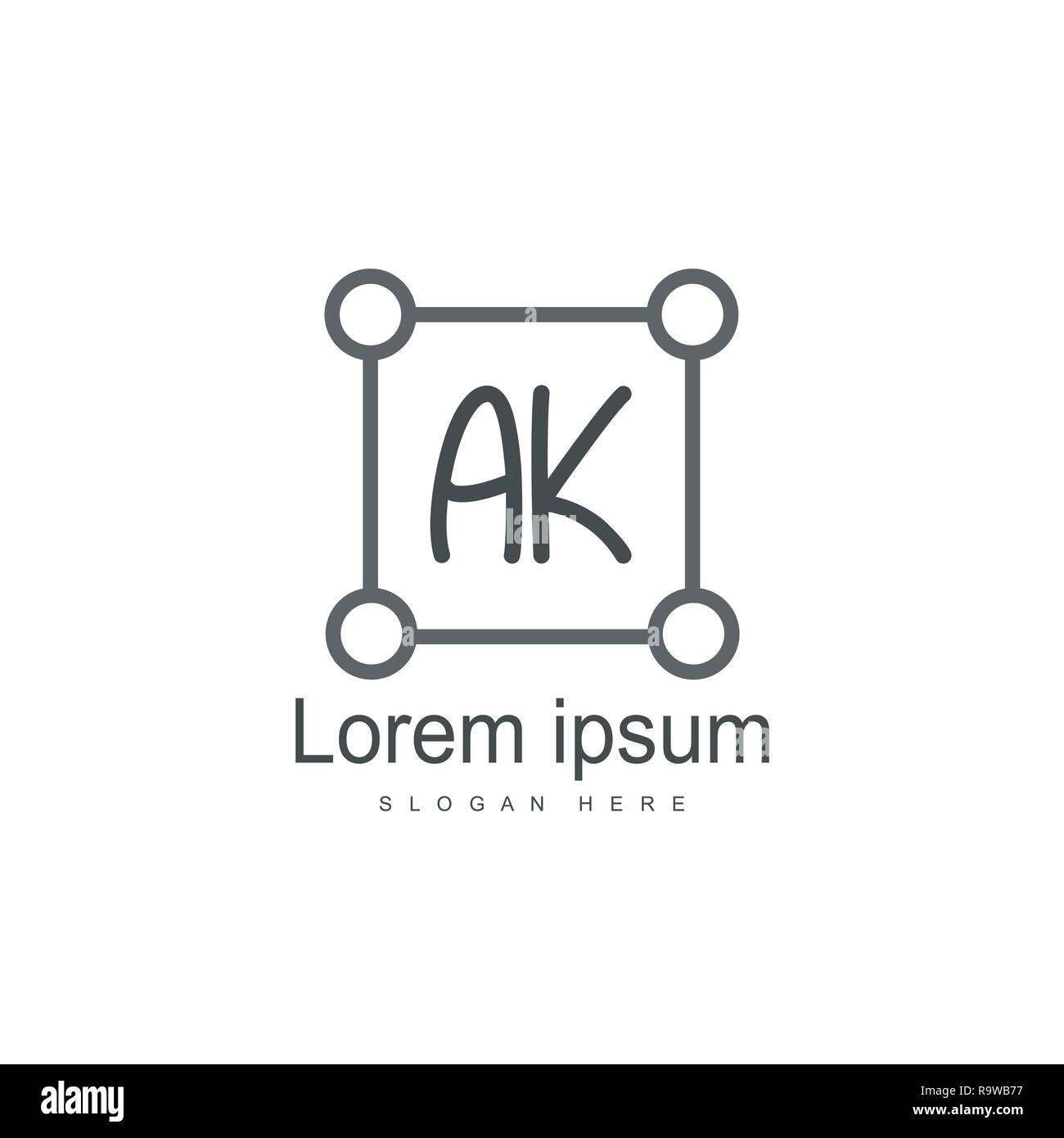 Initial Letter AK Logo Template Vector Design Stock Vector Image & Art ...