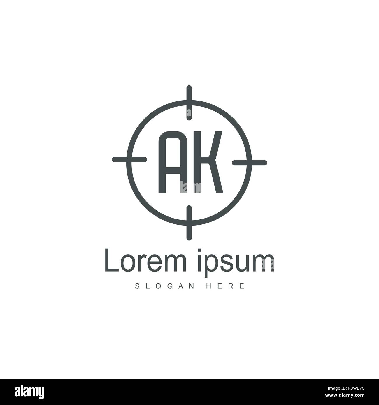 Initial Letter AK Logo Template Vector Design Stock Vector Image & Art ...