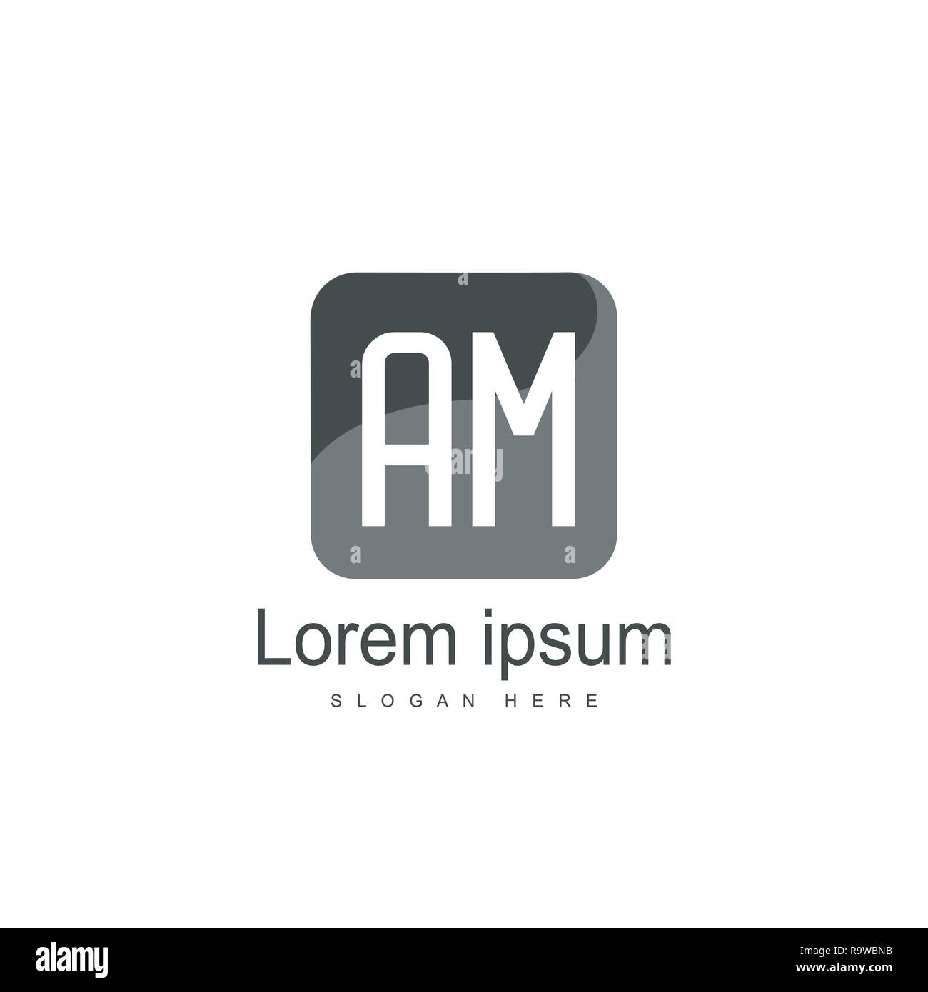 Initial Letter AM Logo Template Vector Design Stock Vector Image & Art ...