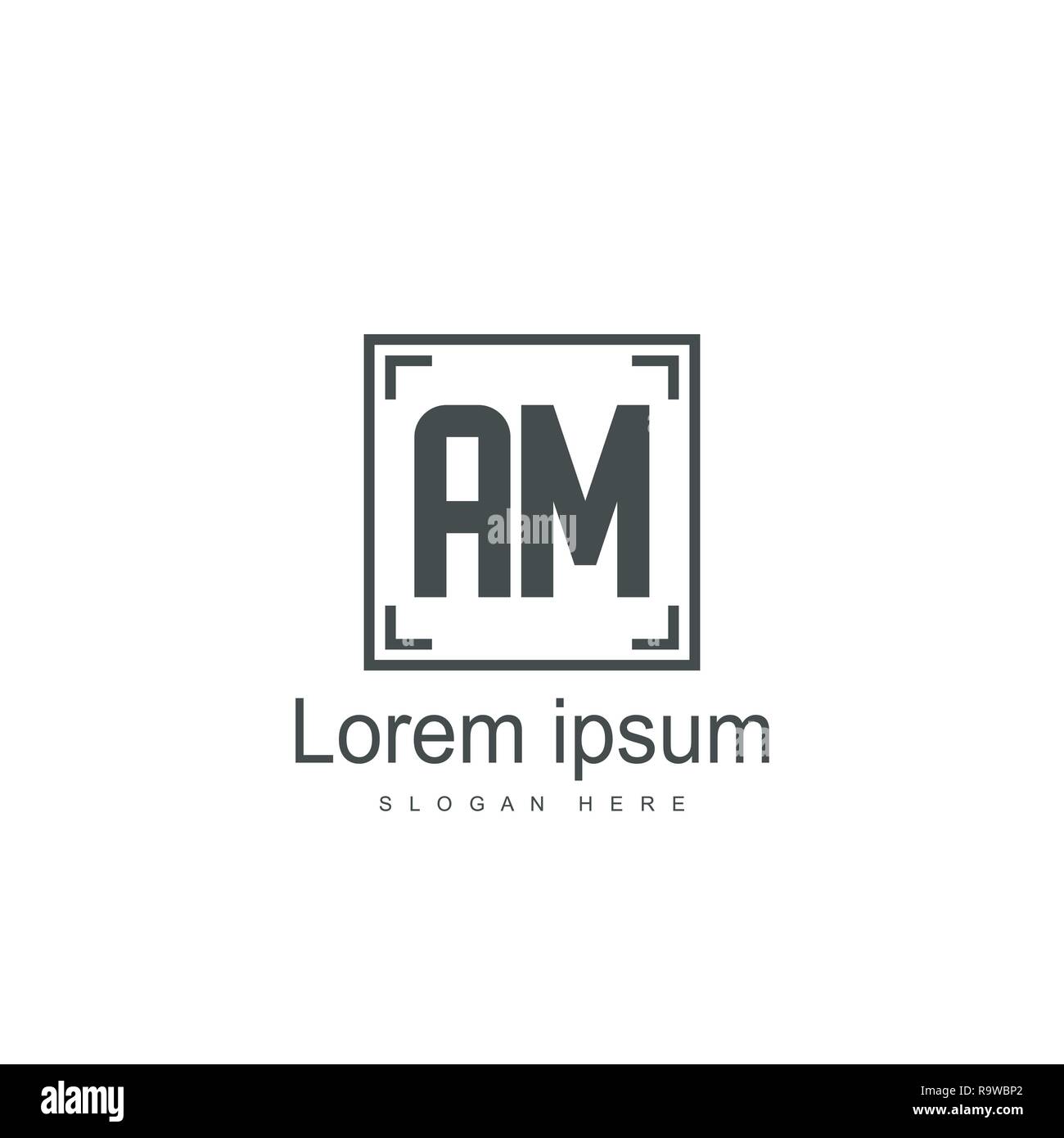 Initial Letter AM Logo Template Vector Design Stock Vector Image & Art ...