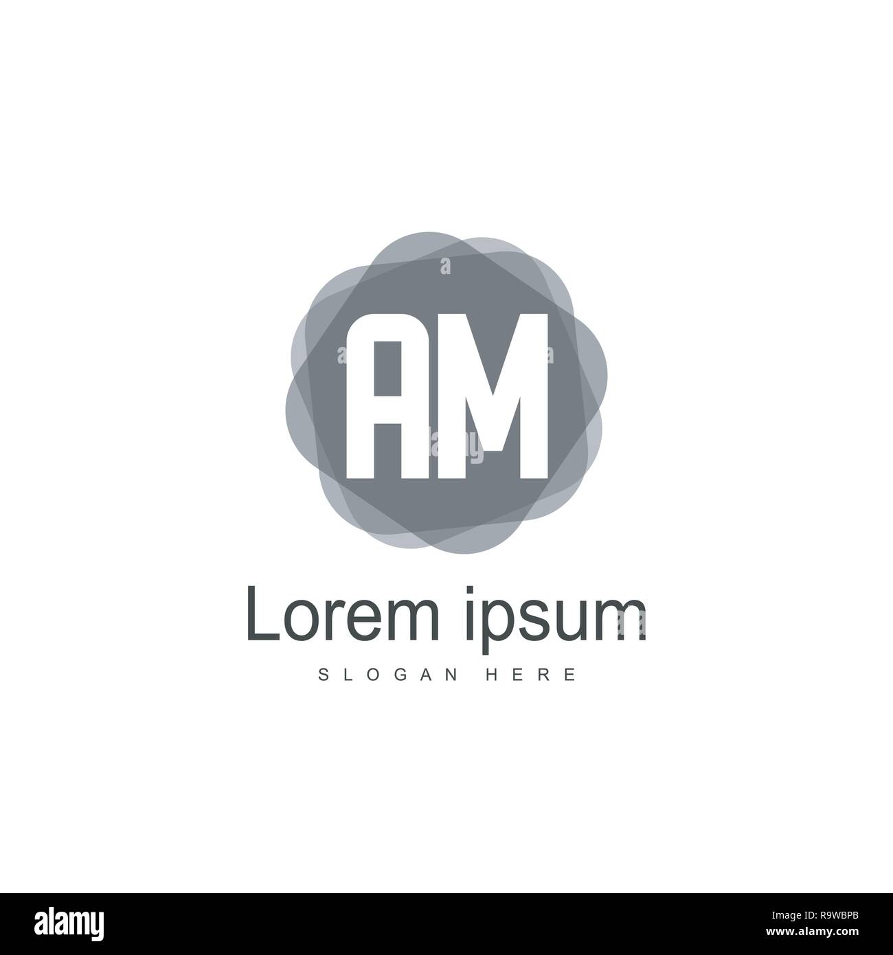 Initial Letter AM Logo Template Vector Design Stock Vector Image & Art ...