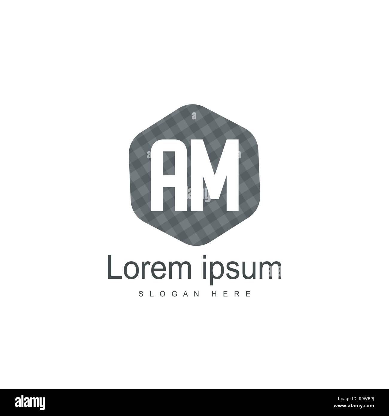 Initial Letter AM Logo Template Vector Design Stock Vector Image & Art ...