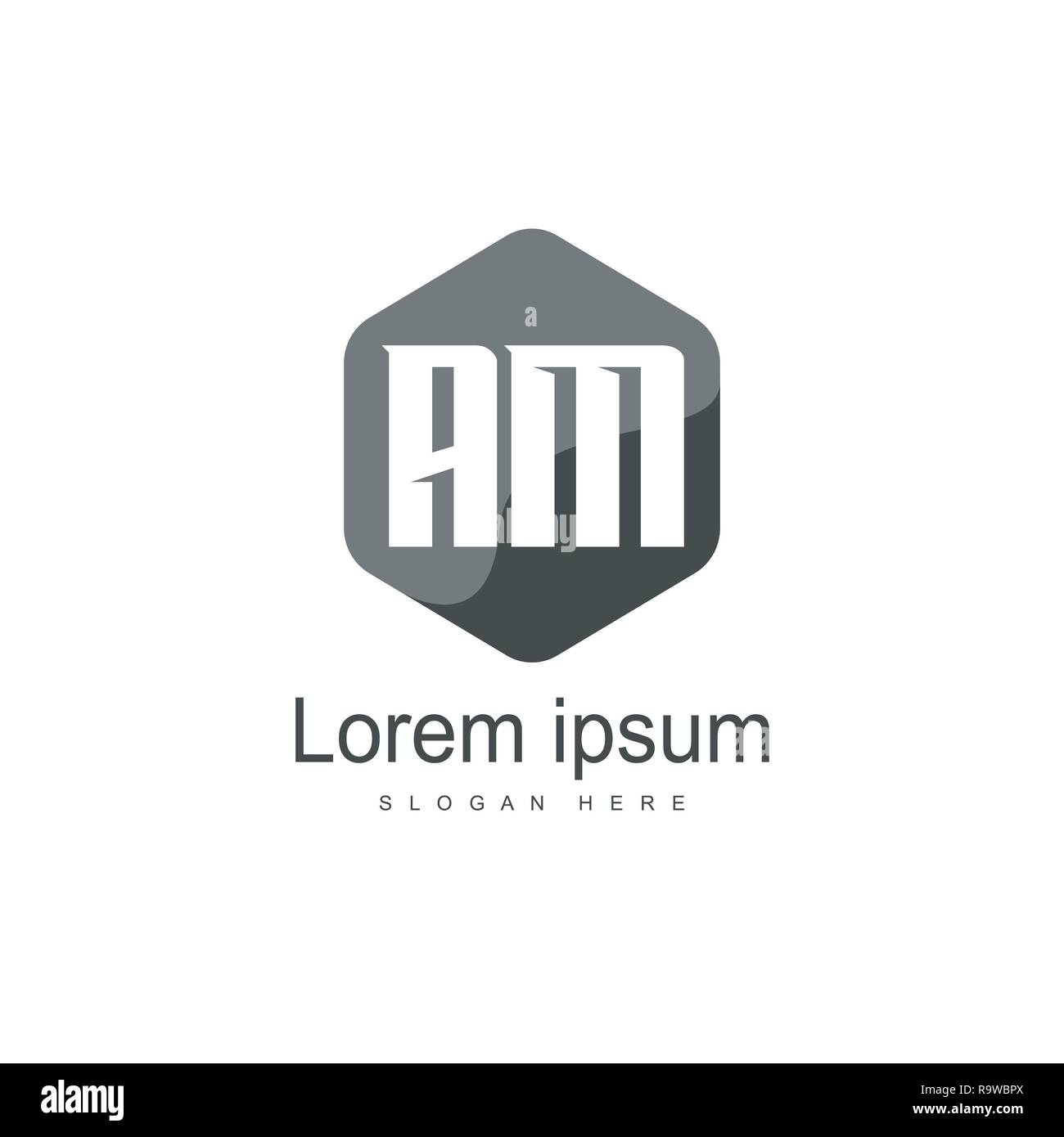 Initial Letter AM Logo Template Vector Design Stock Vector Image & Art ...