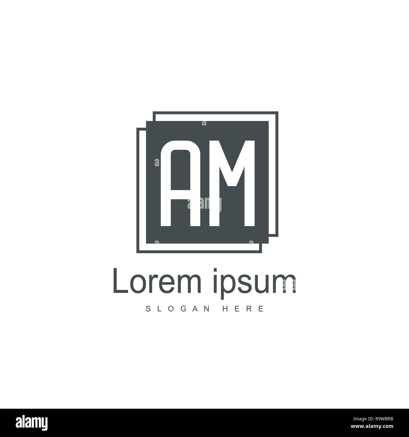 Initial Letter AM Logo Template Vector Design Stock Vector Image & Art ...