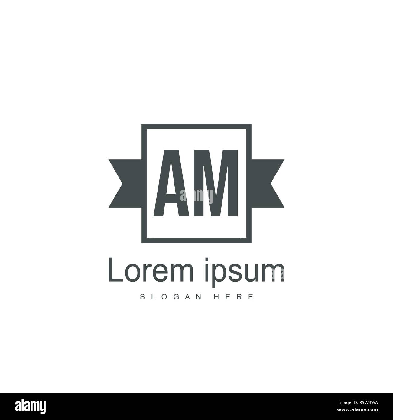 Initial Letter AM Logo Template Vector Design Stock Vector Image & Art ...
