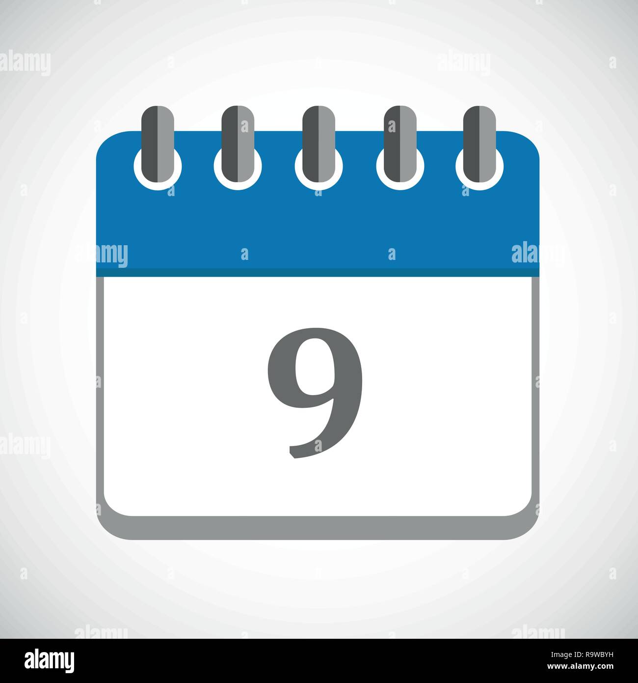 vector illustration of blue calendar 9 icon EPS10 Stock Vector Image ...