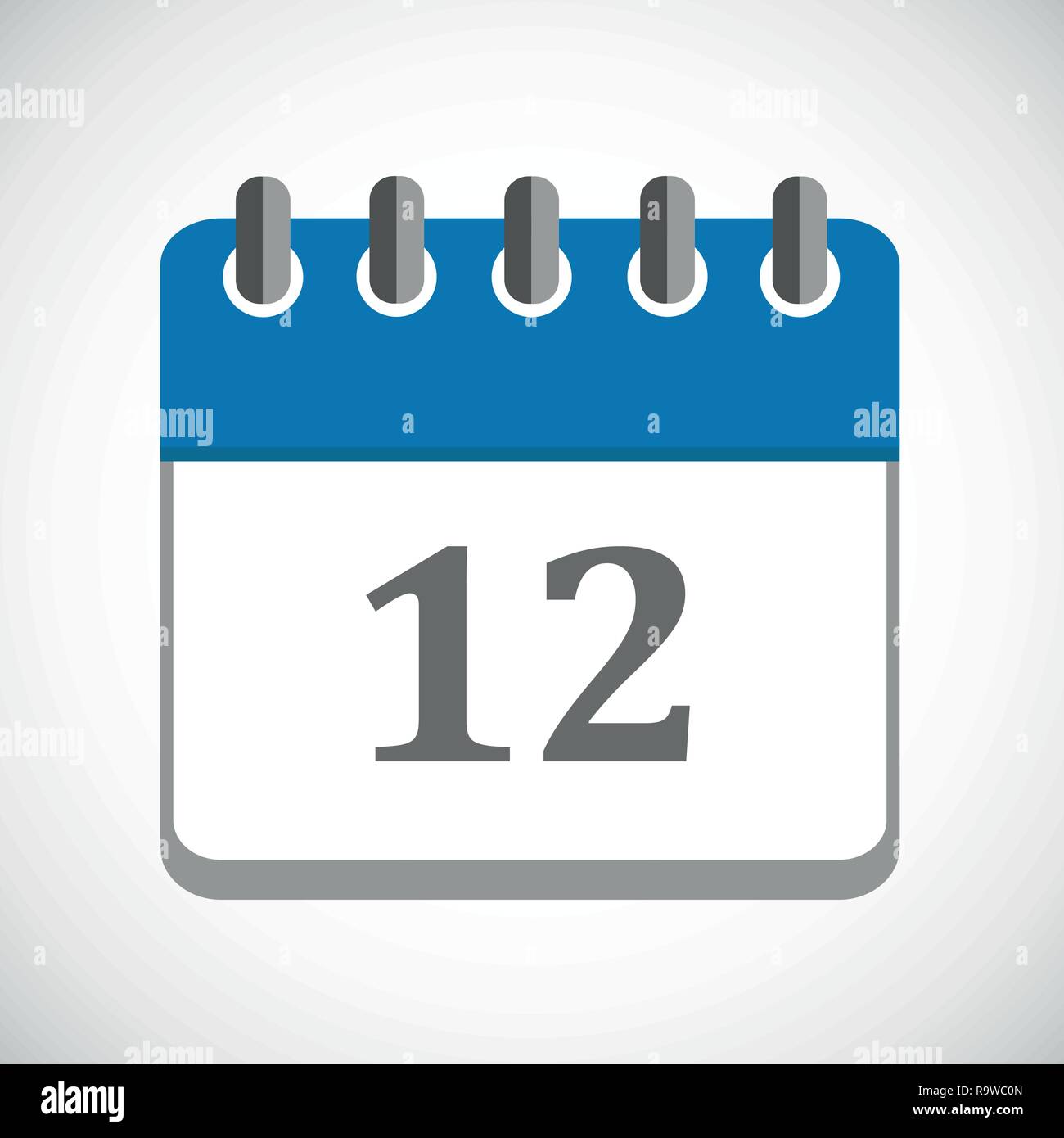 vector illustration of blue calendar 12 icon EPS10 Stock Vector Image ...