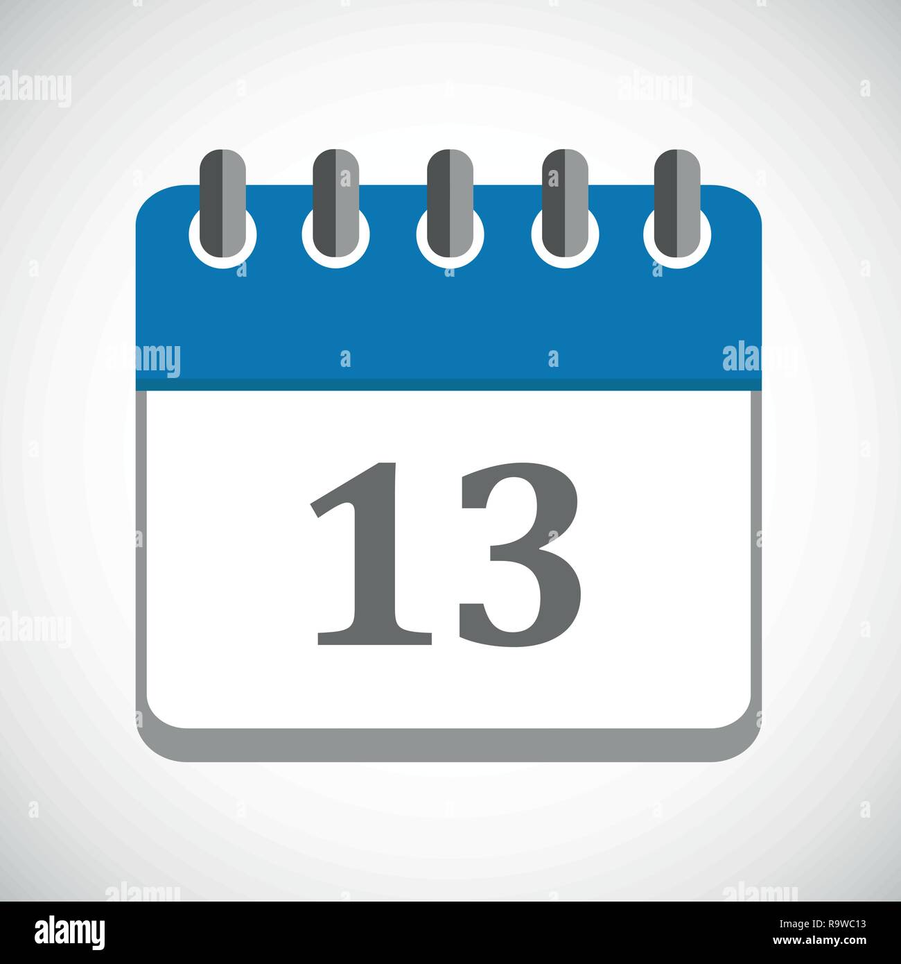 vector illustration of blue calendar 13 icon EPS10 Stock Vector Image ...