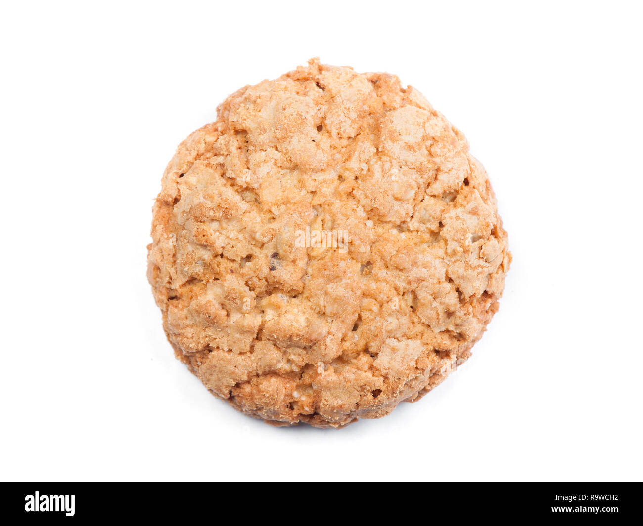 Single oatmeal cookie isolated on white background Stock Photo - Alamy