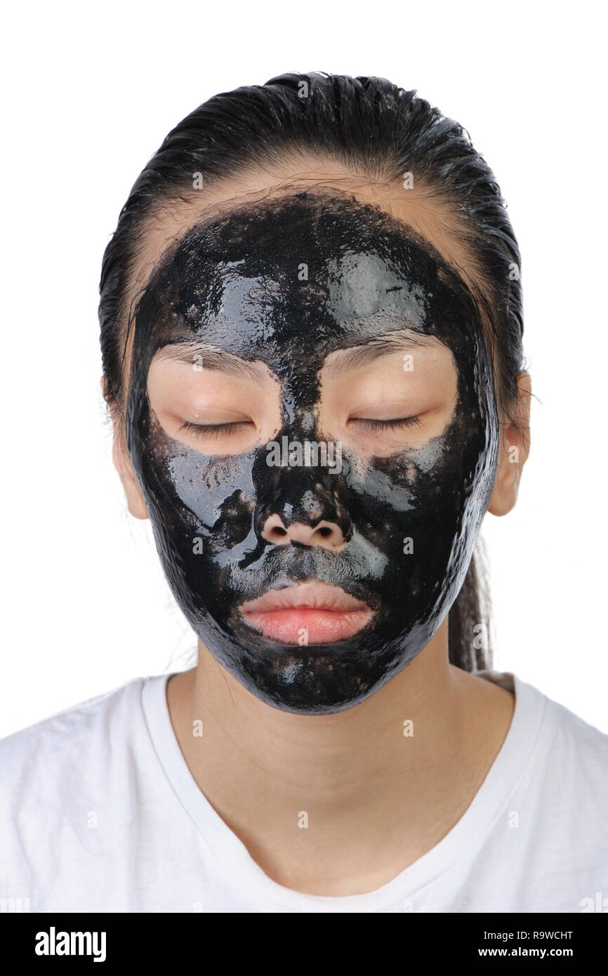 Black face mask woman peeling hi-res stock photography and images - Alamy