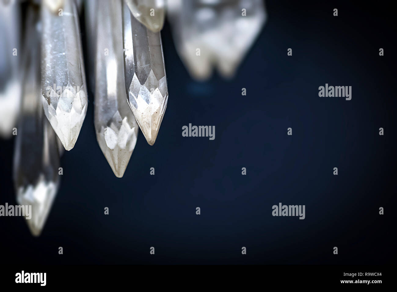 detail of glass crystals of an antique chandelier Stock Photo - Alamy