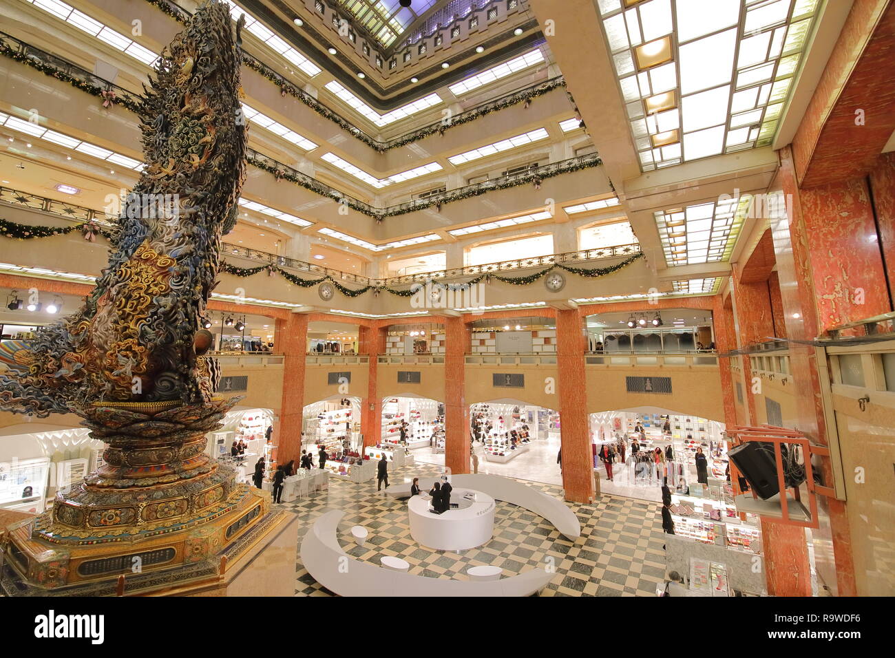 People visit Nihonbashi Mitsukoshi department store in Tokyo Japan ...