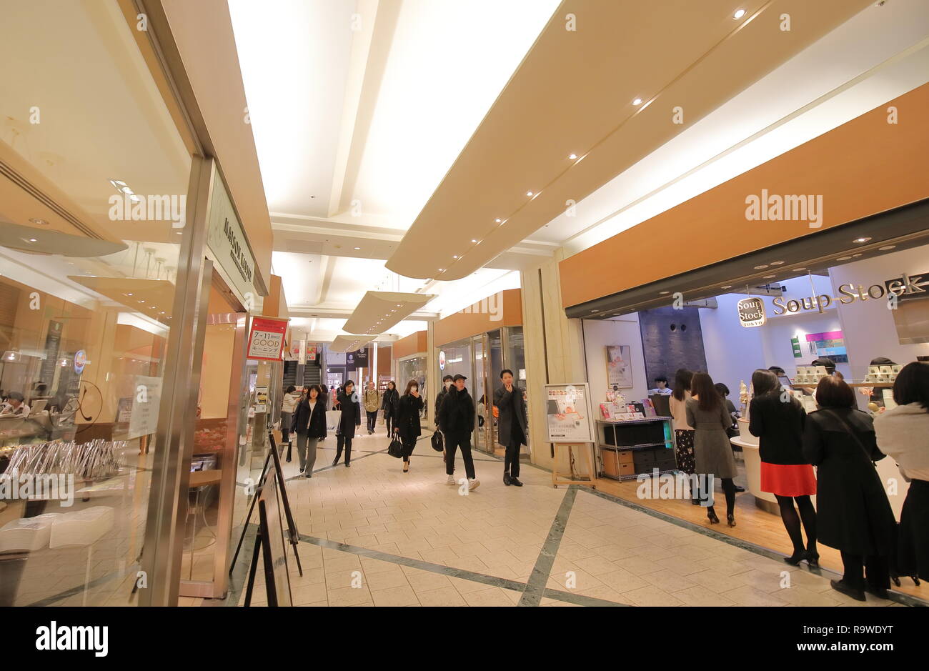 People visit Coredo Muromachi Nihonbashi shopping mall in Tokyo Japan ...