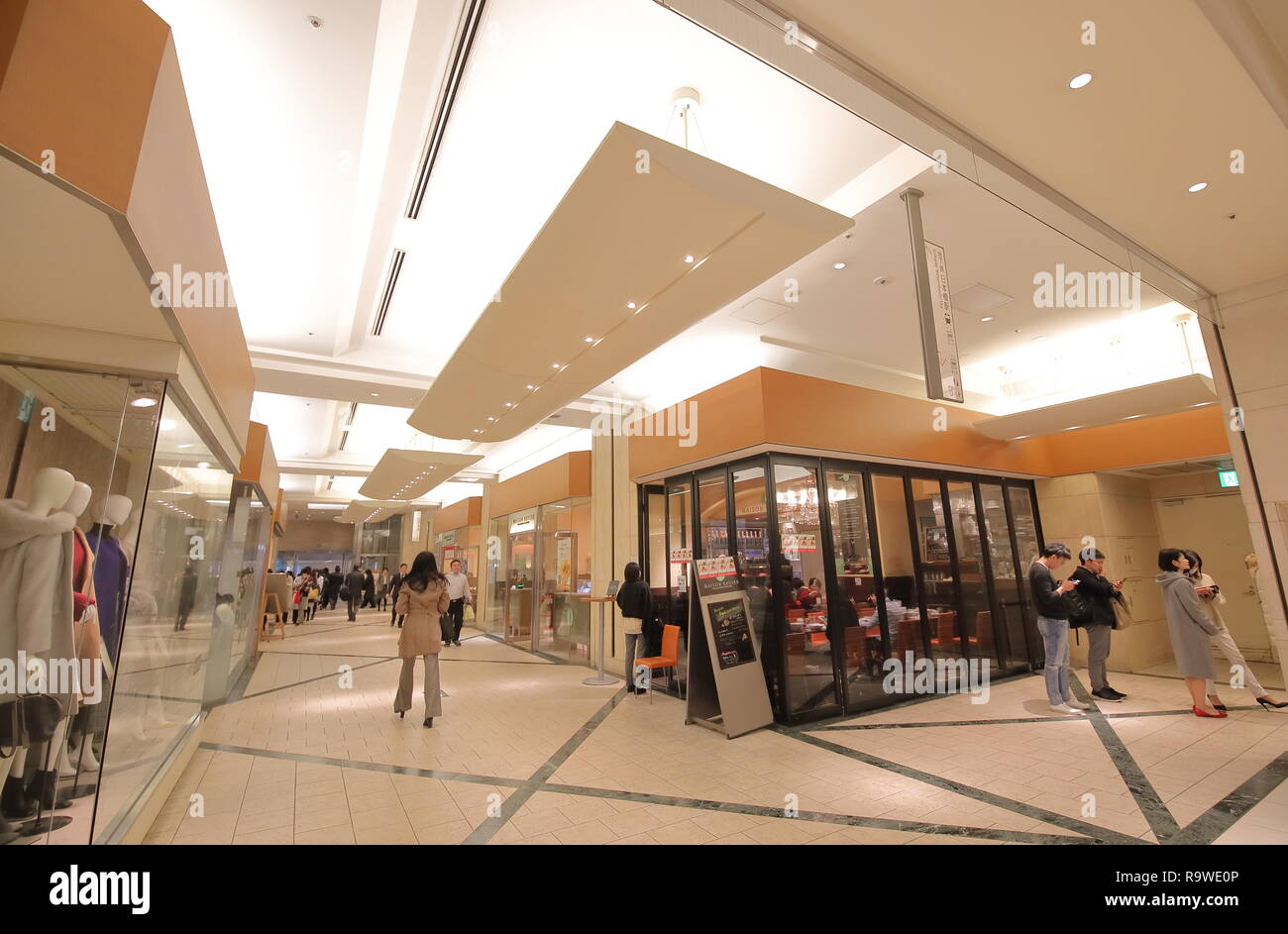 People visit Coredo Muromachi Nihonbashi shopping mall in Tokyo Japan ...