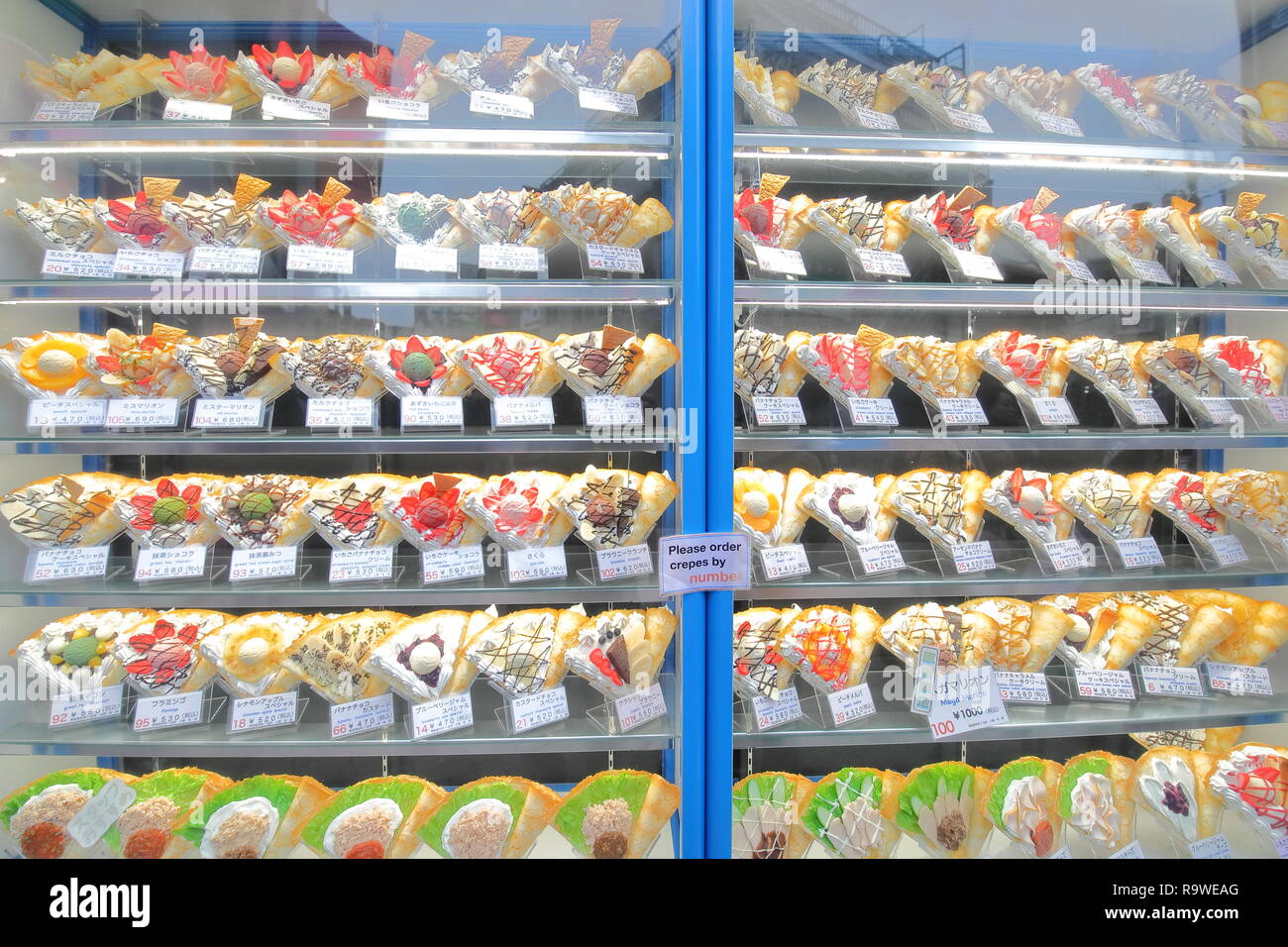 Crepe pancake display in Harajuku Tokyo Japan Stock Photo - Alamy