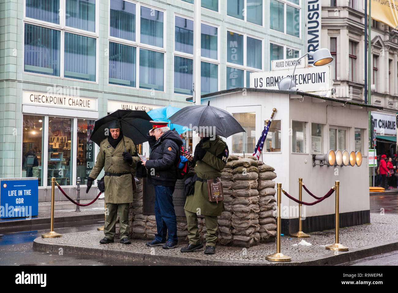 BERLIN, GERMANY - MARCH, 2018: Berlin Wall crossing point between East ...