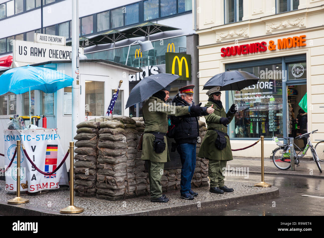 BERLIN, GERMANY - MARCH, 2018: Berlin Wall crossing point between East ...