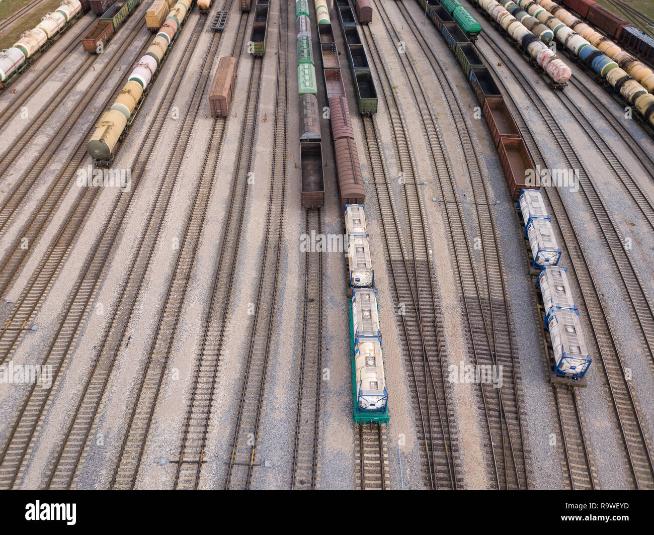 Wagons, docking station, railway Stock Photo - Alamy