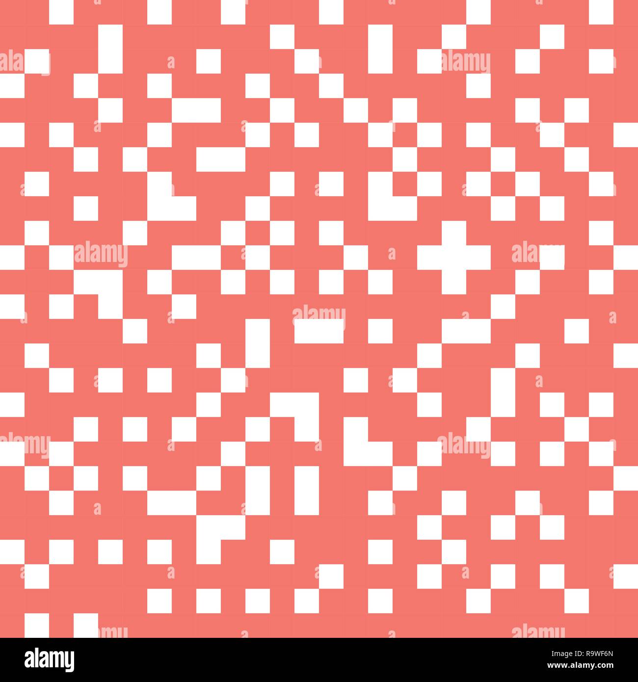 Abstract vector backdrop with white pixels on coral color Stock Vector ...