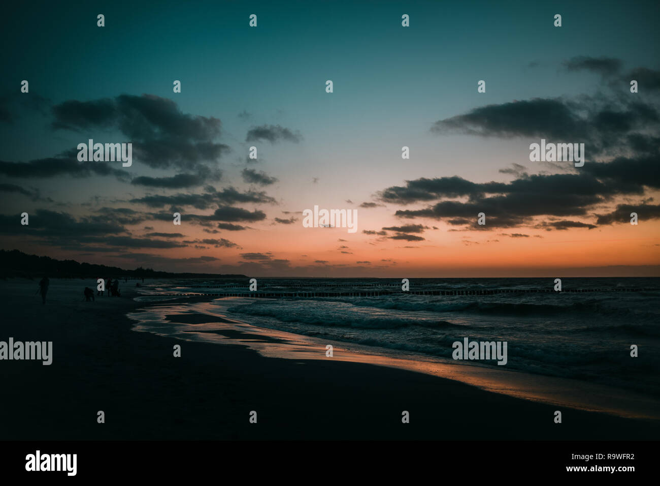 Sunset on Zingst Beach, Zingst Island, Germany Stock Photo - Alamy