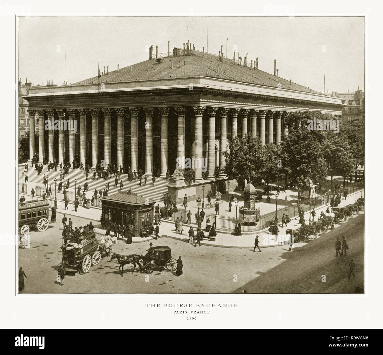 The Bourse Exchange, Antique Paris Photograph, 1893 Stock Photo - Alamy