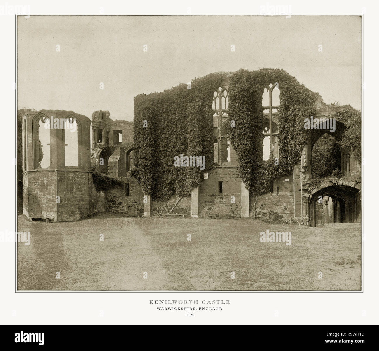 Kenilworth Castle, England, Antique England Photograph, 1893 Stock ...